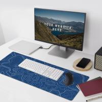 China Art Strata Blue Mouse Pad Basic Gaming Mat Natural Rubber Fabric XXL PC Keyboard for sale