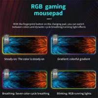 China Custom Gaming Mouse Mat Wireless Charging Mouse Pad with Oversized RGB Luminous Desk Mat for sale