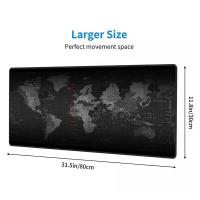 China Non-Slip Desk Mat 80*30Cm Extended Gaming Pad with Custom Logo and World Map Design for sale