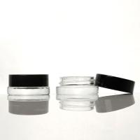 China 7ml Black Cap Glass Concentrate Jar Round Cosmetics Glass Container for sale