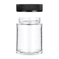 China 4oz Child Resistant Clear Jar Flower Packaging Flower Glass Jars Containers for sale