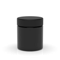 China 1oz Screw Cap Glass Concentrate Jars Opaque Black for sale