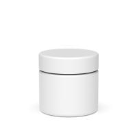China 3oz Airtight Matte White Glass Jar Smell Proof Glass Container Black Smooth Cr Lids for sale