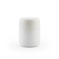 China 3-4oz Child Proof Container Sgs White Glass Jar With Arched Child Resistant Lid for sale