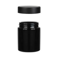 China 3oz Black Glass Containers Uv Glass Concentrate Jars Individual Smell Proof for sale