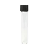 China 115mm Glass Pre Roll Tubes With CR Cap Smooth Black Childproof Glass Tube Packaging for sale