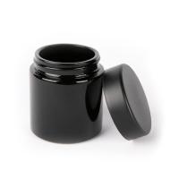 China 1oz Screw Cap Glass Concentrate Jars Opaque Black for sale