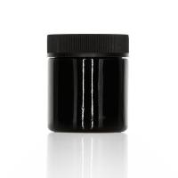 China 1oz Screw Cap Glass Concentrate Jars Opaque Black for sale
