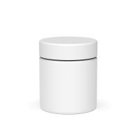 China 3oz Matte Black Glass Jars Flower Packaging Airtight Smell Proof Jars Cr Lids for sale