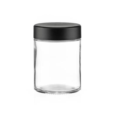 China Child Resistant 4 Oz Straight Sided Glass Jars With Lids for sale