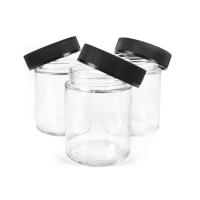 China Child Resistant 4 Oz Straight Sided Glass Jars With Lids for sale