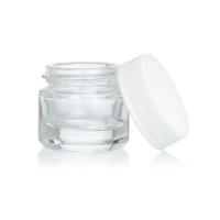 China Customize Flow Glass Concentrate Container 5ml High Borosilicate Glass Jar for sale
