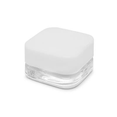 China Square 5ml Child Resistant Glass Jar Clear Square Qube Glass Wax Jar for sale