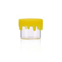 China Mini Silicone Concentrate Container Wide Neck Borosilicate Glass Jar With Lid for sale