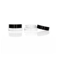 China Clear Black Cap Round 7ml Glass Jar Custom for sale
