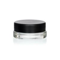 China Clear Black Cap Round 7ml Glass Jar Custom for sale