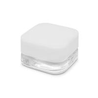 China Square 5ml Child Resistant Glass Jar Clear Square Qube Glass Wax Jar for sale