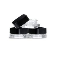 China 5ml Clear Glass Square Qube Concentrate Container with Black Child Resistant Lid 5ml Black Glass Square for sale