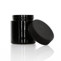 China 3oz Child Resistant Clear Black Glass Jars Wholesale 3oz Child Resistant wide mouth 3.5g flower jar custom round for sale