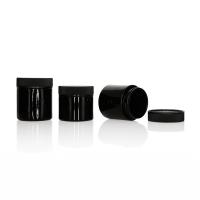 China 3oz Child Resistant Clear Black Glass Jars Wholesale 3oz Child Resistant wide mouth 3.5g flower jar custom round for sale