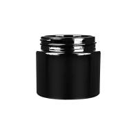 China 2oz 3oz 4oz Child Resistant Clear Black Glass Jars Wholesale  Child Resistant wide mouth 3.5g flower jar custom round for sale