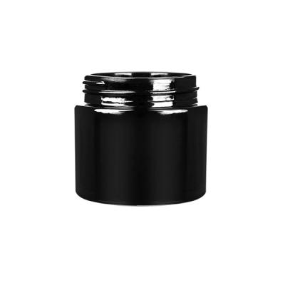 China 2oz 3oz 4oz Child Resistant Clear Black Glass Jars Wholesale  Child Resistant wide mouth 3.5g flower jar custom round for sale