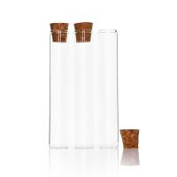 China Clear Wooden Lid Glass Jars Glass Pre Roll Tubes Childproof Borosilicate Glass Test Tube for sale