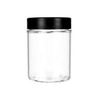 China Child Resistant Glass Concentrate Jars 18oz Glass Jars Black Cap Wide Mouth Glass Jar for sale