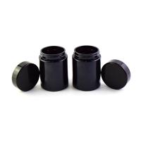 China 3oz Black Glass Containers Uv Glass Concentrate Jars Individual Smell Proof for sale