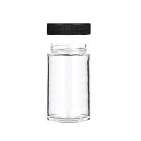 China Cr Lids Glass Concentrate Jars Cr Flint Jar 6 Oz Wide Mouth Glass Jars Black Smooth for sale