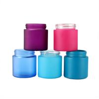 China Childproof Lid Black UV Glass Jars 5oz Child Proof Air Tight Glass Jars for sale