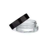 China 7ml Black Cap Glass Concentrate Container Luxury Concentrate Glass Jar 7ml for sale