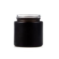 China Flower Matte Black Glass Jars Food Grade Uv Protection 60ml Glass Jars With Lids for sale