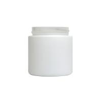 China 3oz Matte White Glass Cosmetic Jars Child Resistant Round Glass Jars With White Lids for sale
