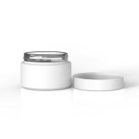 China Airtight Child Proof Glass Jar Storage Jars White Cosmetic Jars 2oz 3oz 4oz for sale