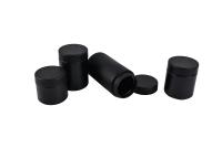 China Matt Black Glass Flower Container Food Grade Uv Glass Jars 60ml With Lids for sale