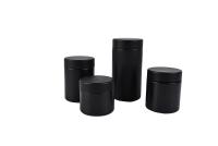 China Matt Black Glass Flower Container Food Grade Uv Glass Jars 60ml With Lids for sale