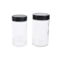 China Smooth Matte White Glass Jar Black Cap 6oz CR Glass Jar With Lid Child Resistant for sale