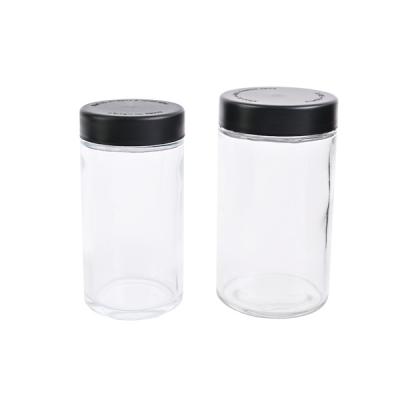 China Smooth Matte White Glass Jar Black Cap 6oz CR Glass Jar With Lid Child Resistant for sale