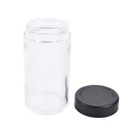 China Smooth Matte White Glass Jar Black Cap 6oz CR Glass Jar With Lid Child Resistant for sale