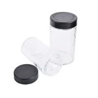China Smooth Matte White Glass Jar Black Cap 6oz CR Glass Jar With Lid Child Resistant for sale
