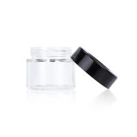 China Child Resistant Stash Jar 3.5g Transparent Glass Flower Jar With Magnifying Glass Lid for sale