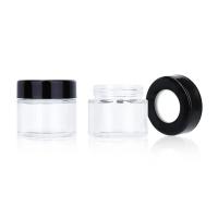 China Child Resistant Stash Jar 3.5g Transparent Glass Flower Jar With Magnifying Glass Lid for sale