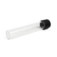 China 115 120 Mm Black Childproof Glass Pre Roll Tube With Screw Cap for sale