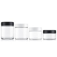 China Custom Logo 1Oz-6Oz Glass Child Resistant Jar With Cr Glass Jar for sale