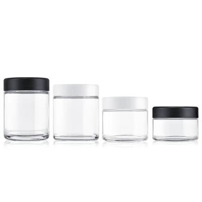 China Custom Logo 1Oz-6Oz Glass Child Resistant Jar With Cr Glass Jar for sale