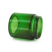 China Custom Green Glass Jars Childproof Smell Proof Matte Black Smooth Plastic Lid for sale