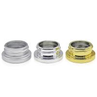 China Electroplated Clear Round Child Proof Glass Concentrate Jars 3ml 5ml 7ml 9ml with Lid for sale