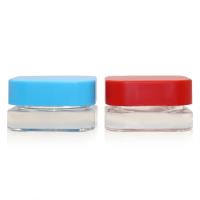 China Square Cube Shape Glass Concentrate Jar 5ml 9ml Clear Black White with Child Safe Lid for sale
