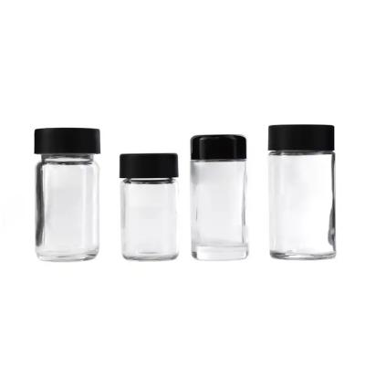 China Custom Storage Airtight Glass Jars Eco Bulk With Child Proof Smell Proof Cap for sale